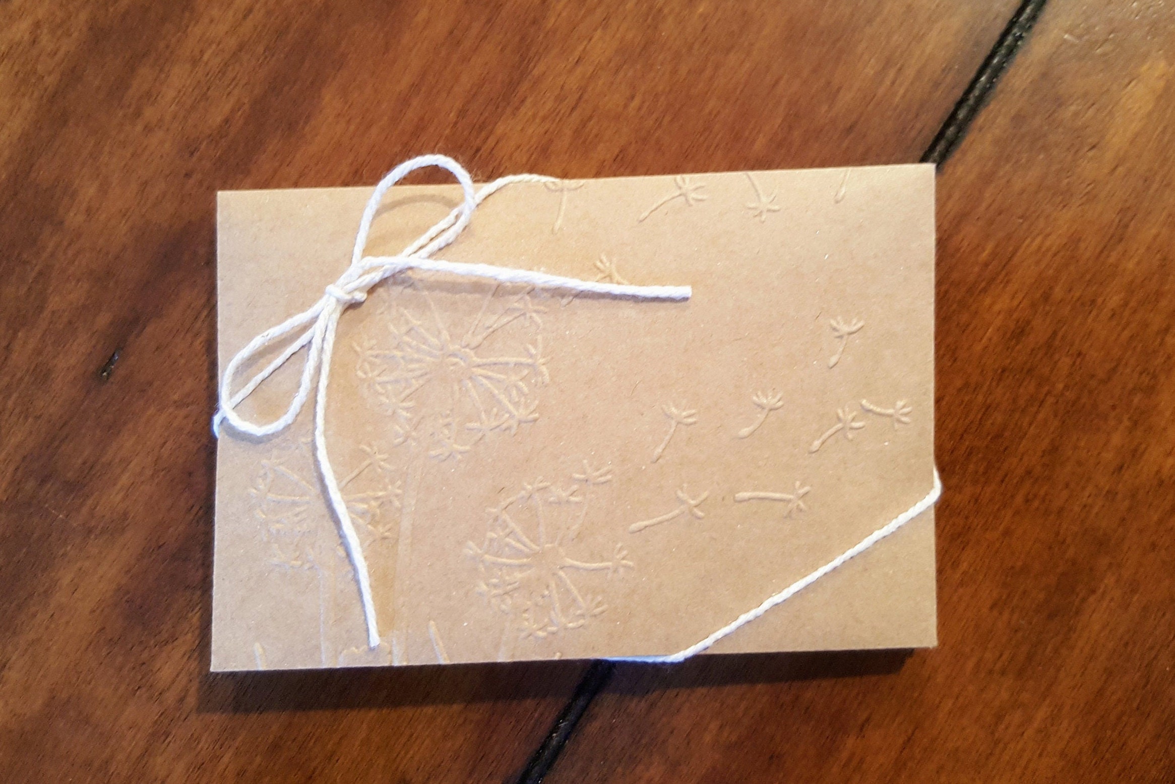 DANDELION EMBOSSED NOTECARDS Set Mini Envelopes and Cardstock | Etsy