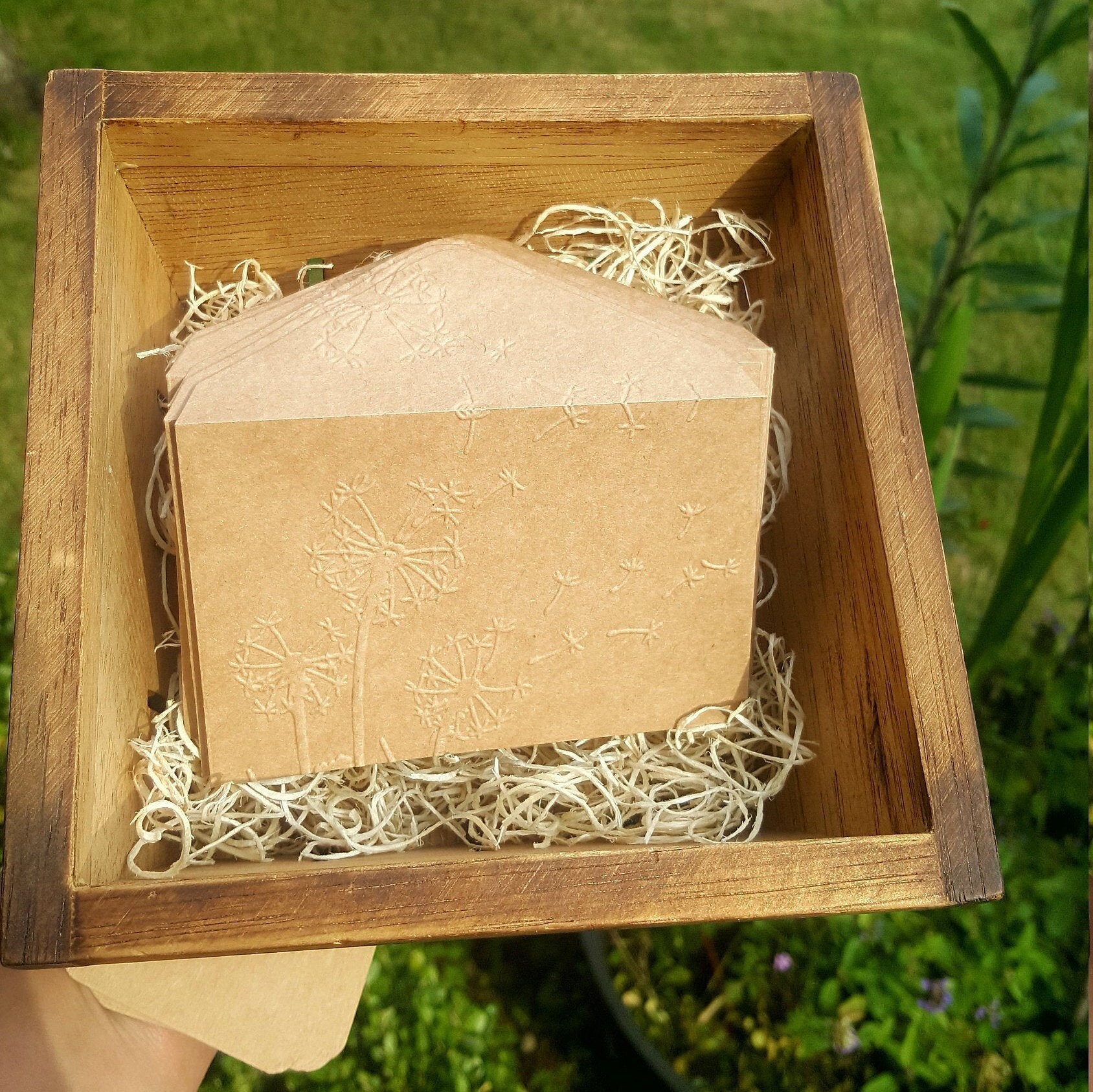 DANDELION EMBOSSED NOTECARDS Set Mini Envelopes and Cardstock | Etsy