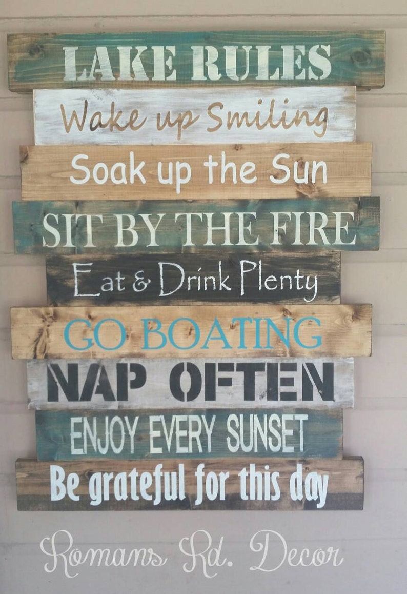 Lake Rules Sign - Etsy