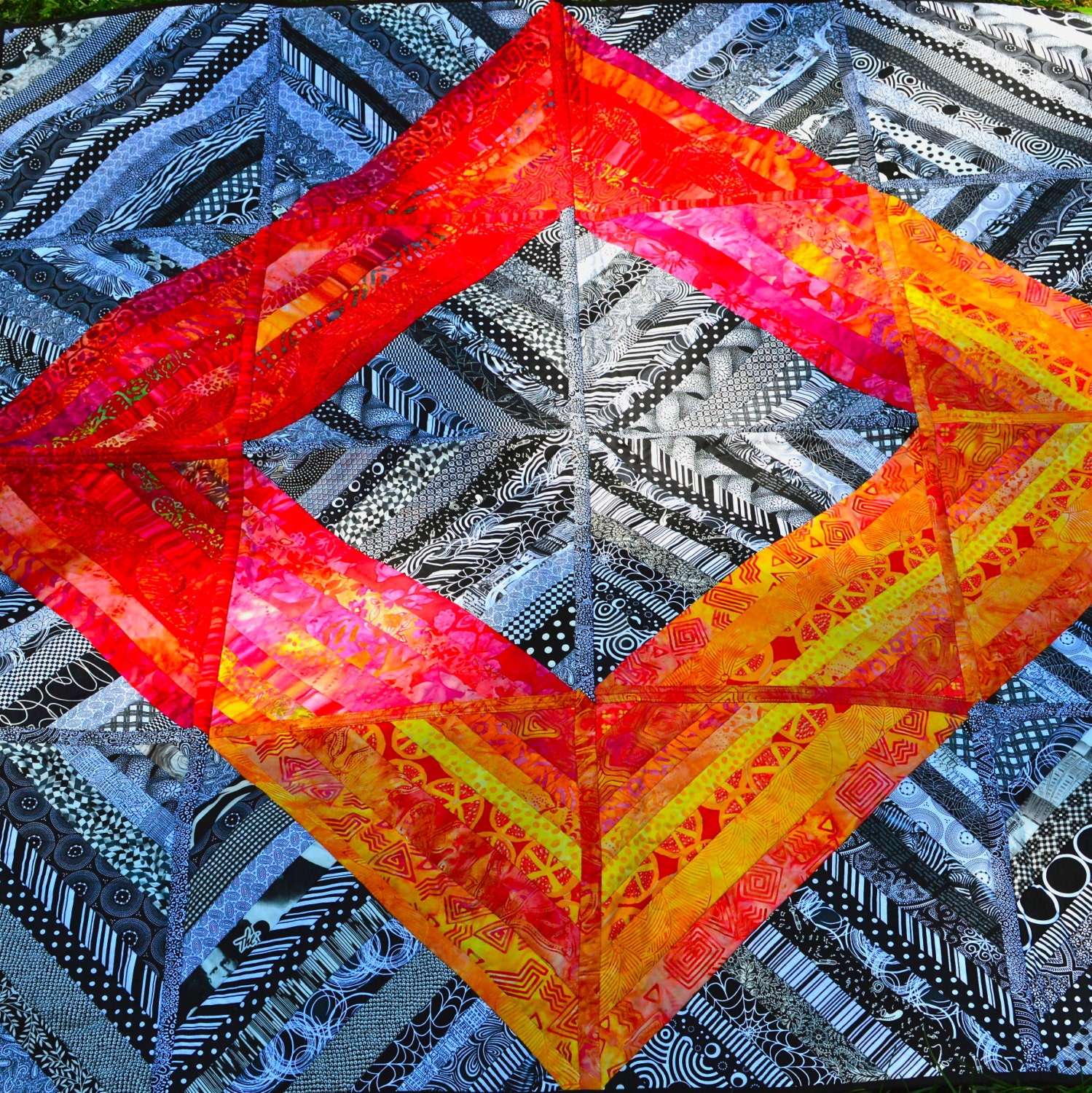 Quilted Wall Art. Volcano Lava Wall Quilt, One-of-a-kind - Etsy