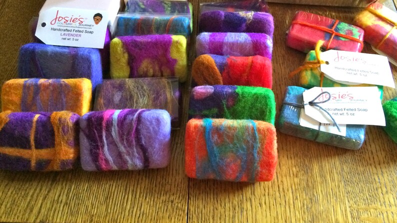 Felted Soaps, 4 Bars, Colorful, Shea Butter Based With Merino Wool ...