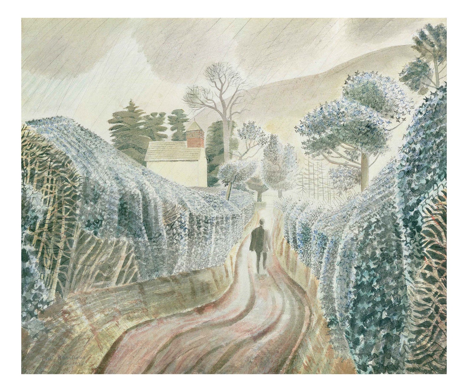 Wet Afternoon 1928 (st Mary, Capel-y-ffin, Powys) Self Portrait by Eric ...