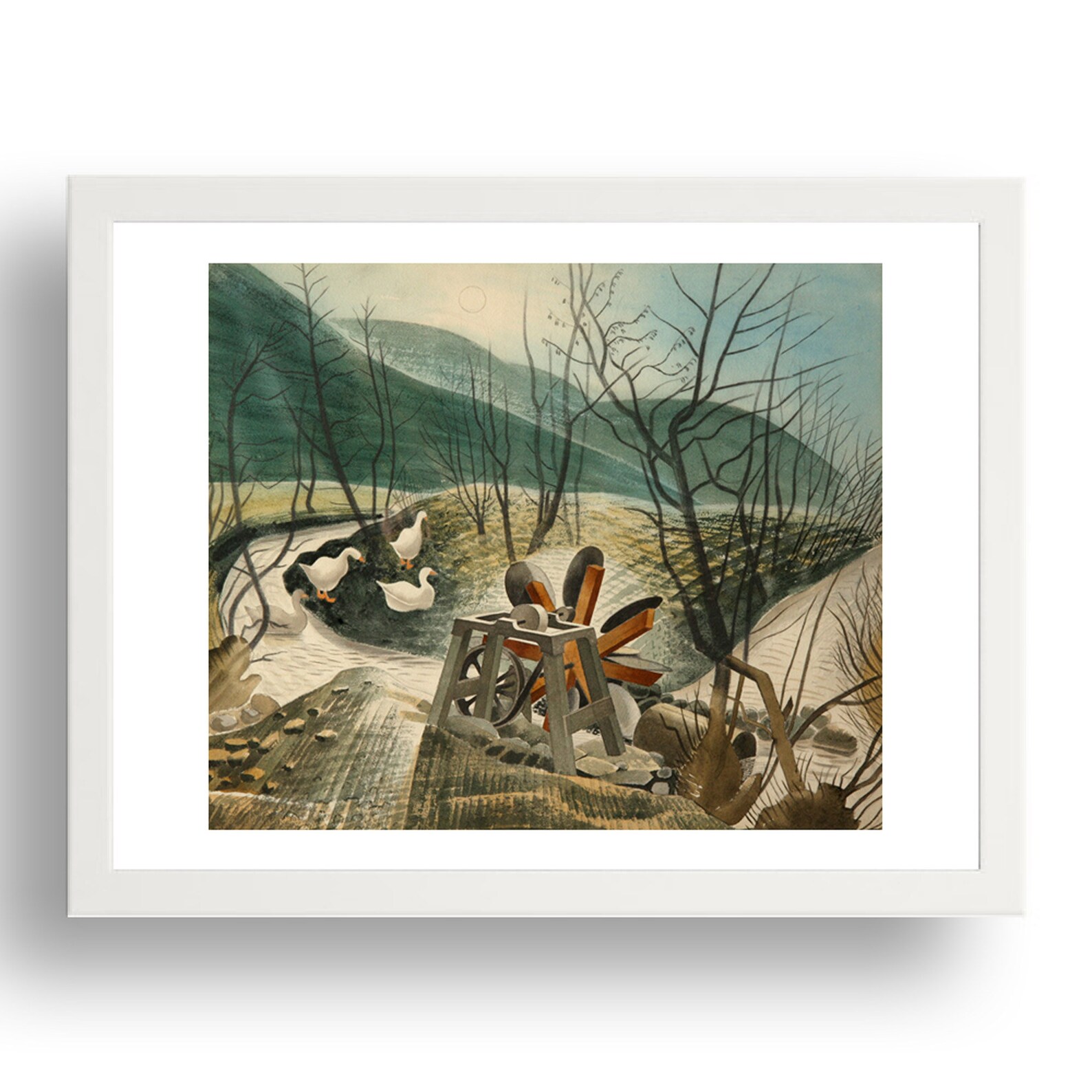 The Water Wheel 1938 by Eric Ravilious vintage landscape w | Etsy