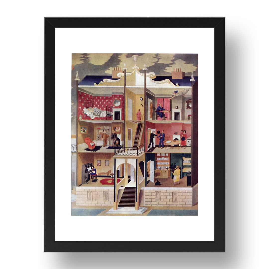 The Boarding House by Eric Ravilious, Vintage Art, Framed Reproduction ...