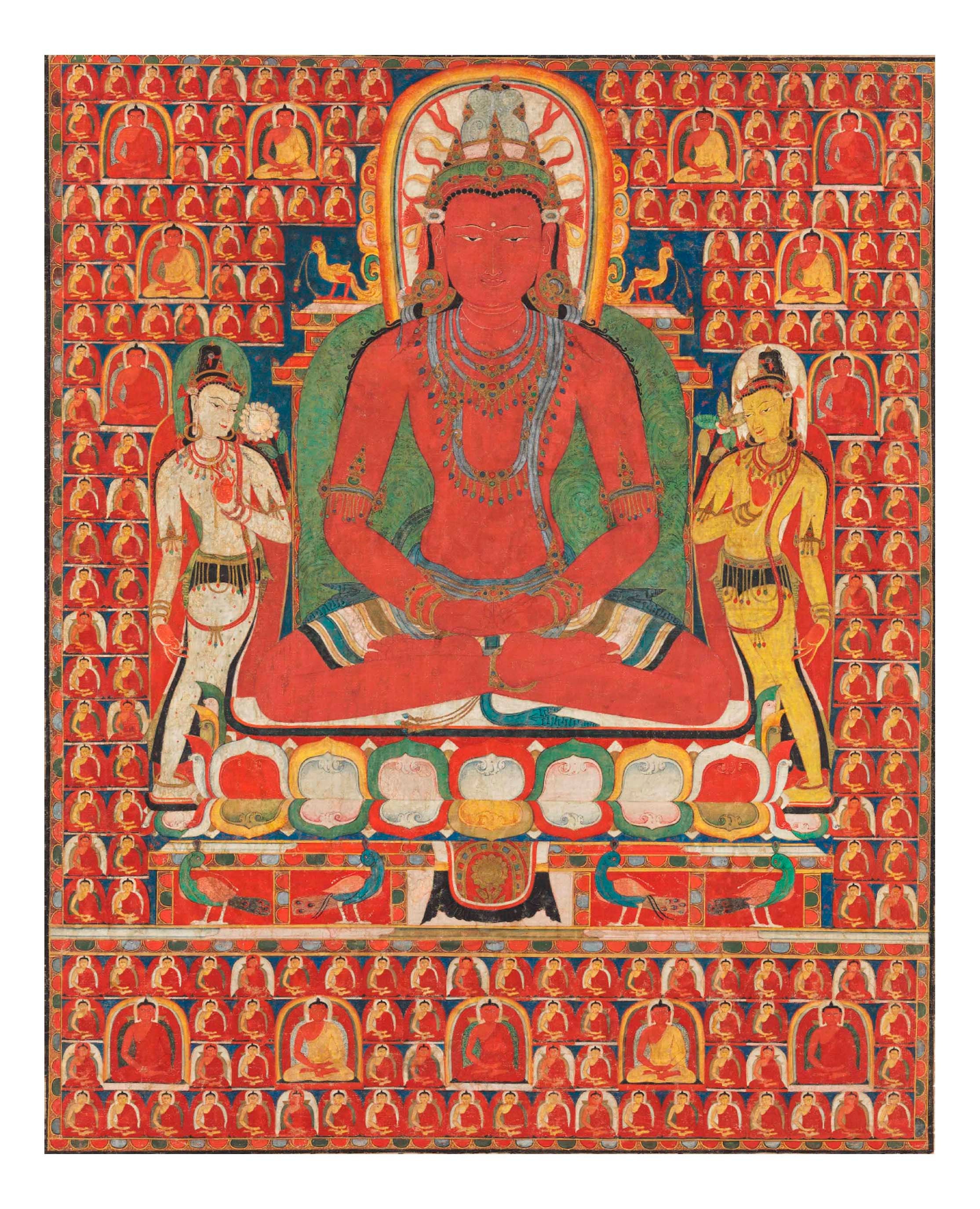 Amitabha Amitayus Buddha Tibet c1300 vintage Buddhist art | Etsy