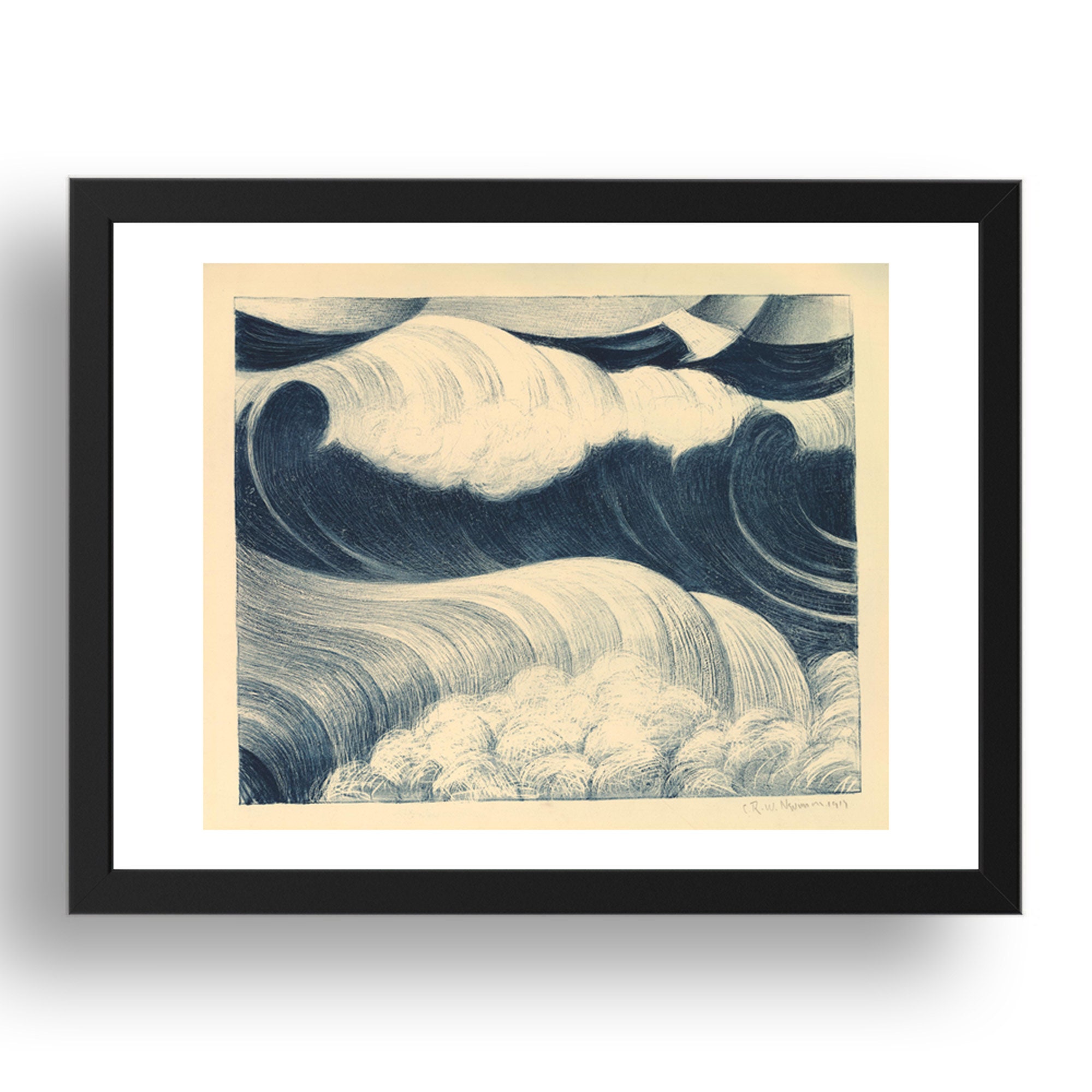 The Blue Wave 1917 by Christopher Richard Wynne Nevinson ARA, Vintage ...