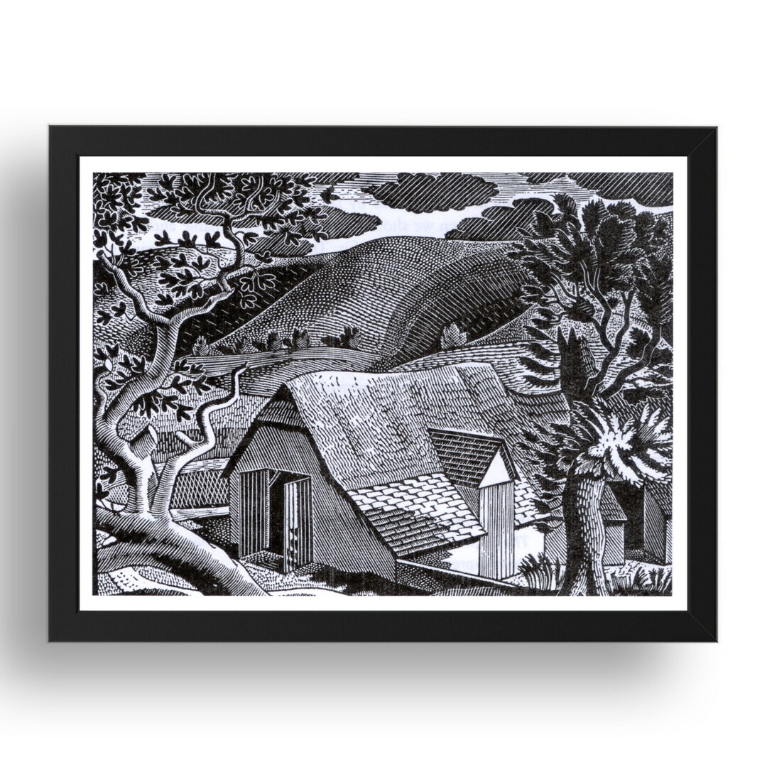 Sussex Landscape by Eric Ravilious, Vintage Art, Framed Reproduction A0 ...