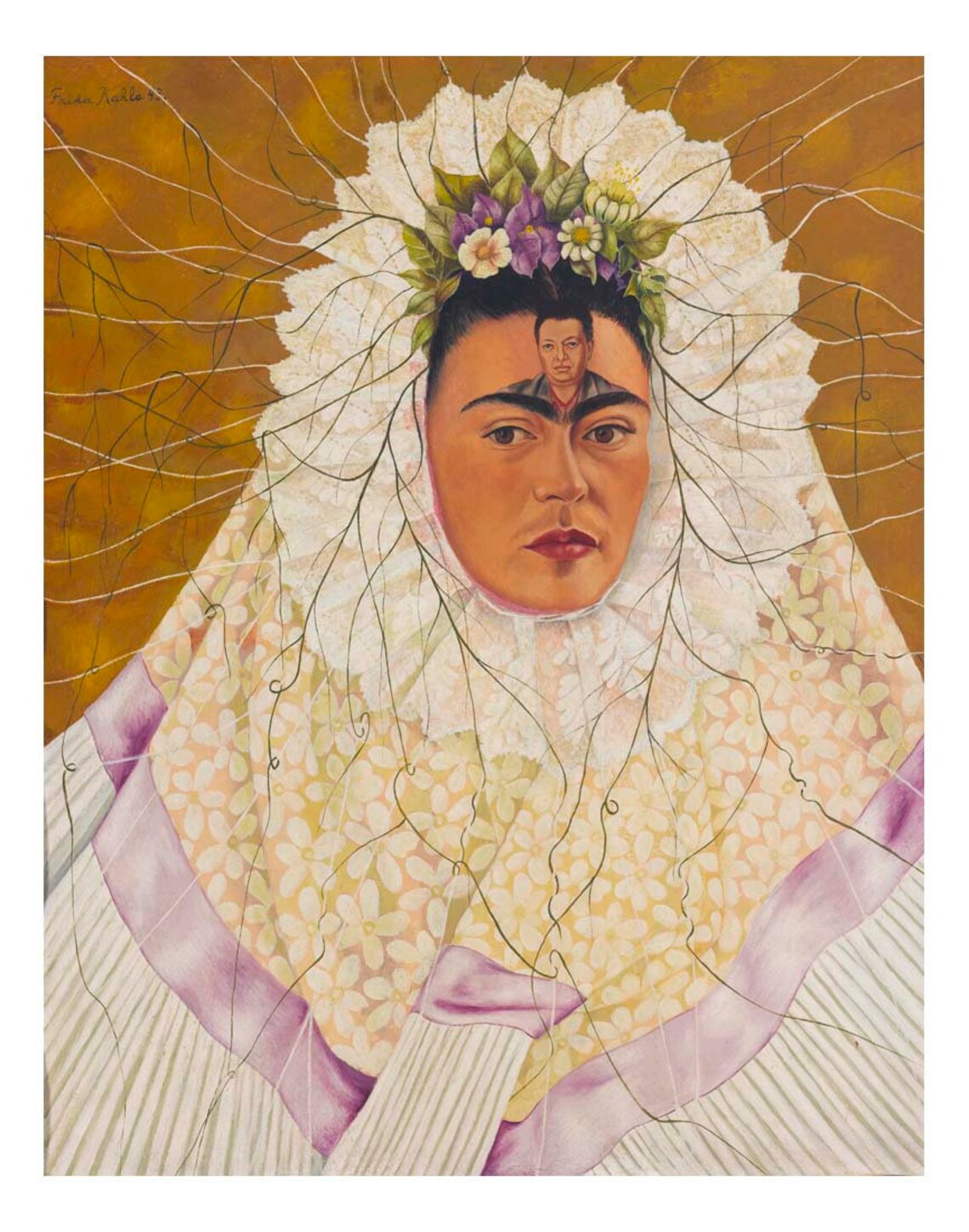 Frida Kahlo: Self Portrait as Tehuana With Diego Rivera Forehead ...