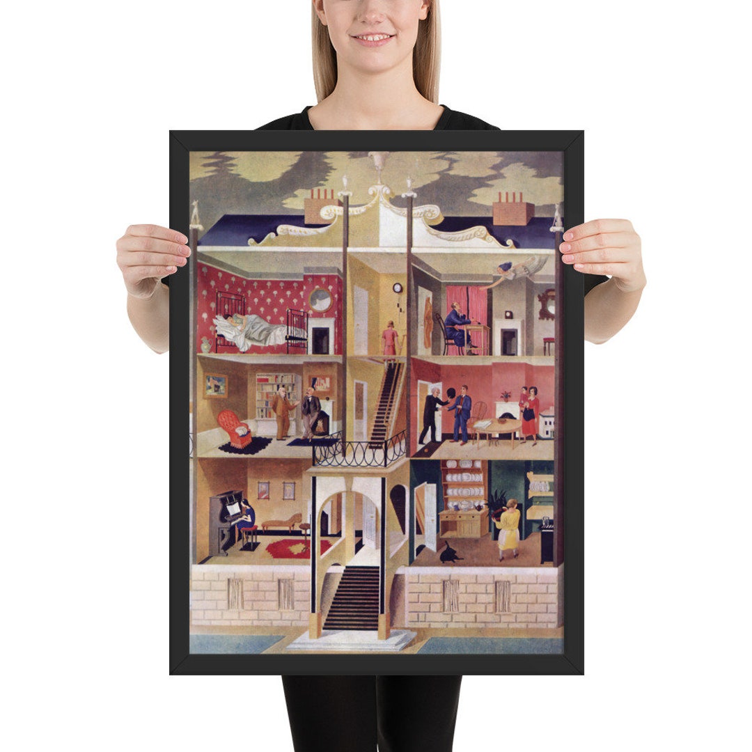 Boarding House by Eric Ravilious, Framed Poster - Etsy
