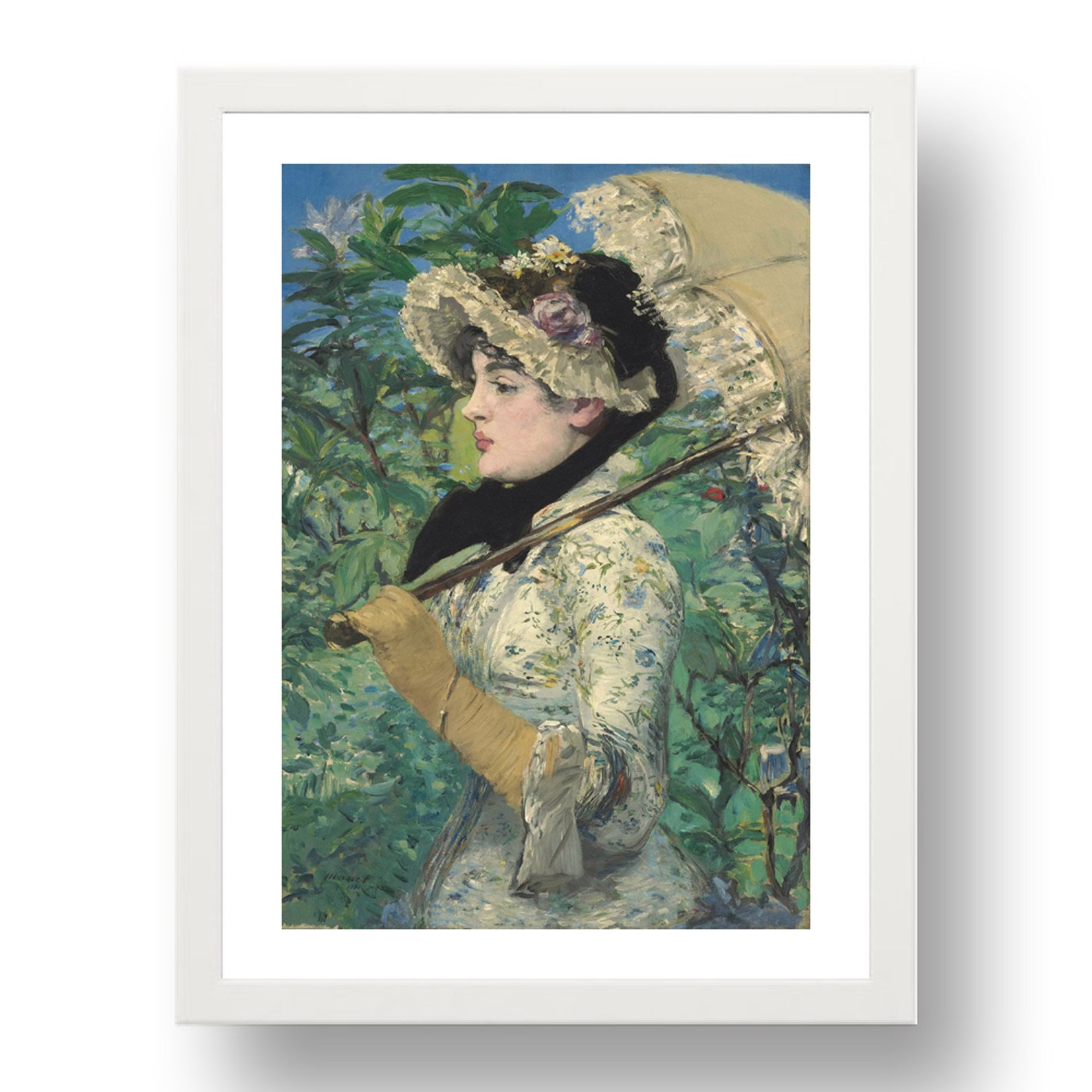 Printemps 1881 by Edouard Manet Spring woman with umbrella | Etsy