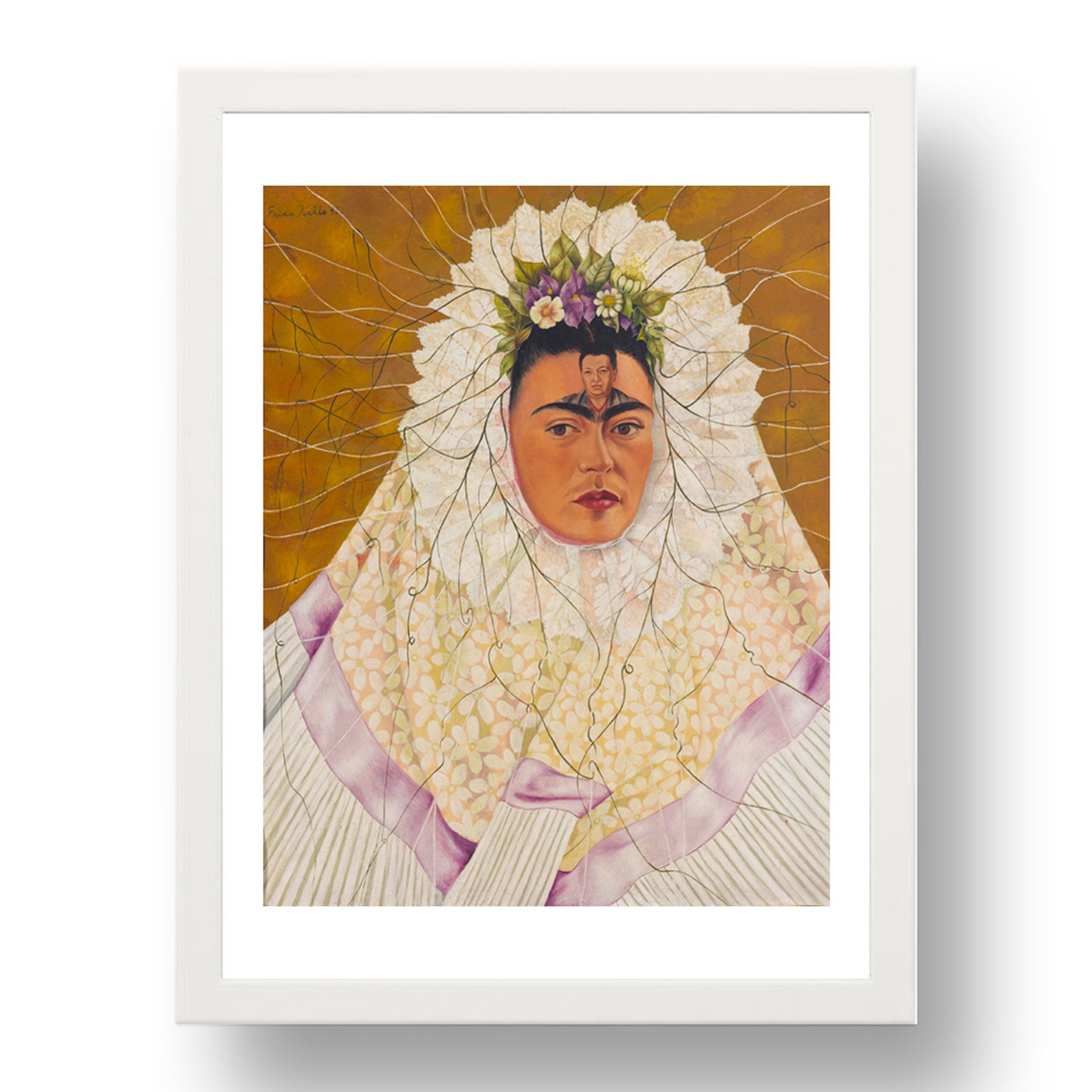 Frida Kahlo: Autoportrait en Tehuana avec front de Diego - Etsy France