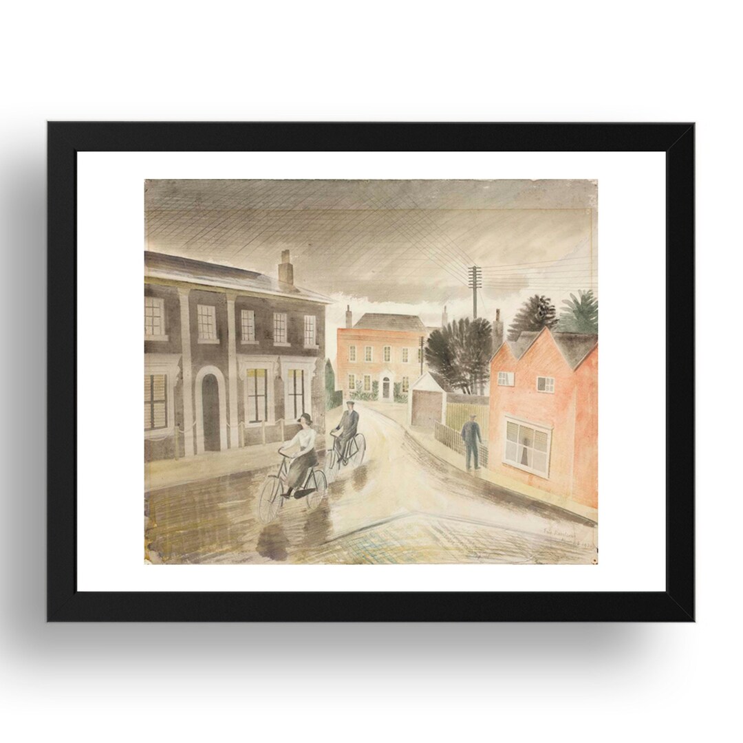 Village Street, 1936 by Eric Ravilious bicycles, Cycling Falcon Square ...