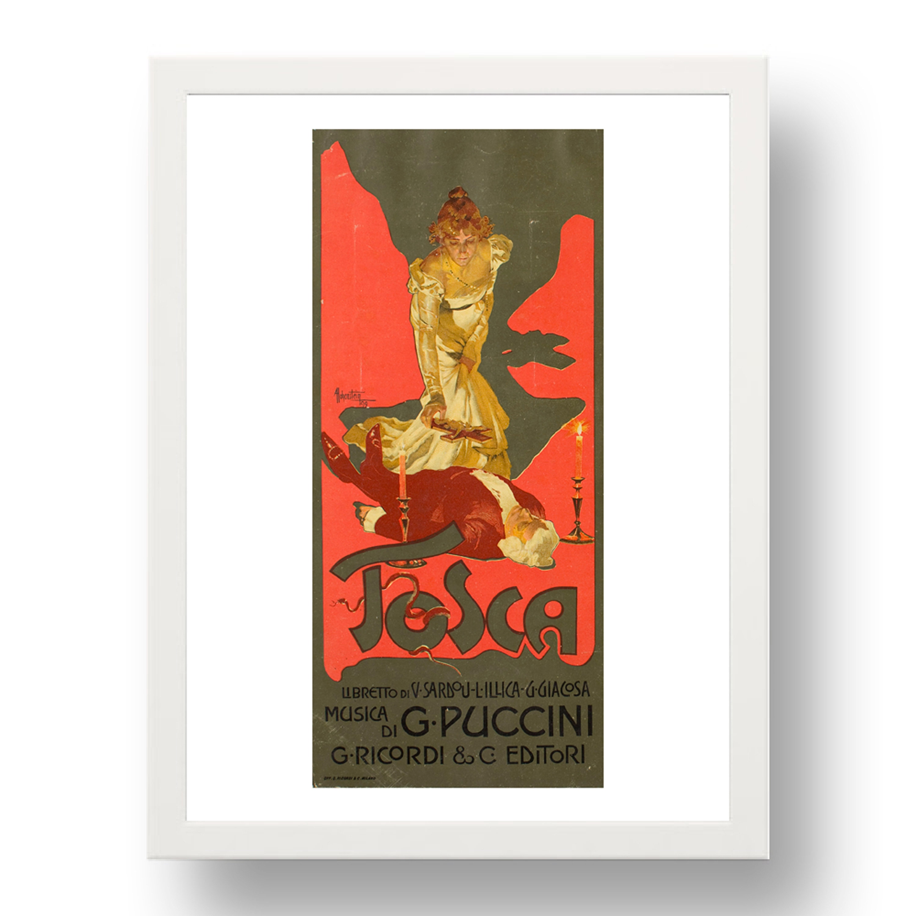Poster Advertising for Puccini Opera Tosca, 1899 by Adolf Hohenstein ...