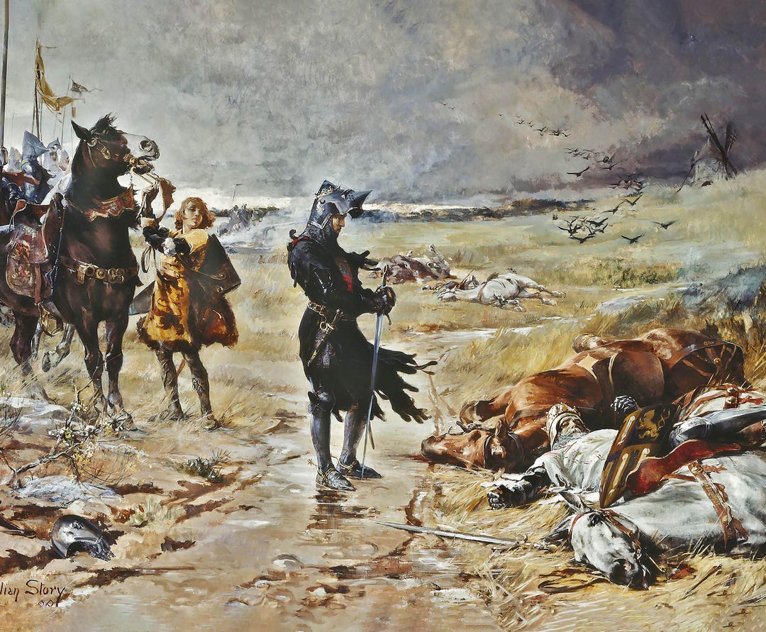Black Prince at the Battle of Crecy, 1881, by Julian Russell Story ...
