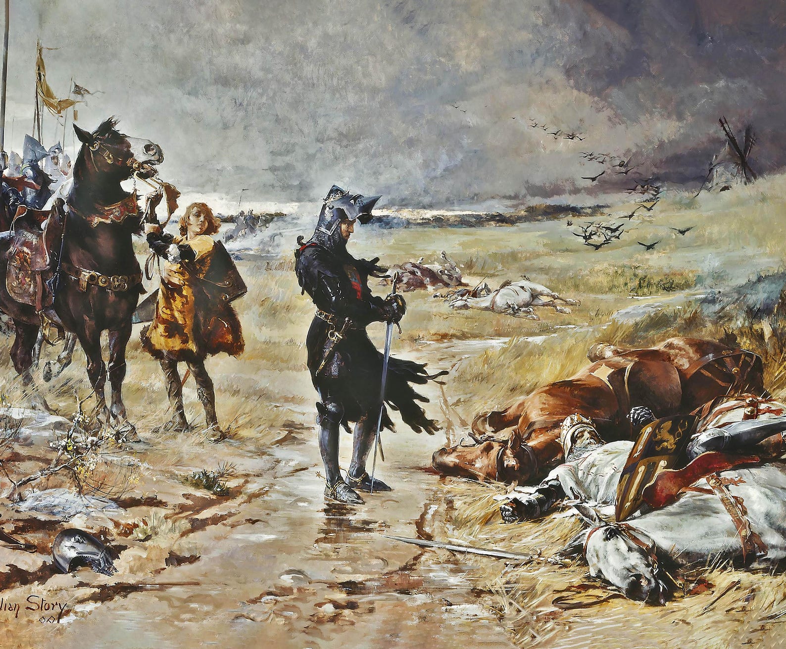 Black Prince at the Battle of Crecy, 1881, by Julian Russell Story ...