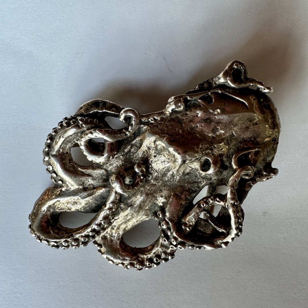 Beautiful Handmade Silver Plate Octopus Belt Buckle - Etsy