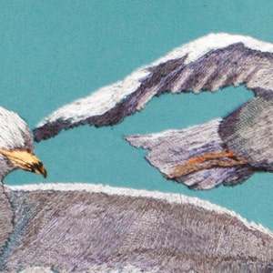 Embroidered Picture Seagull Wall Decor Hand Embroidery Silk Bird - Etsy