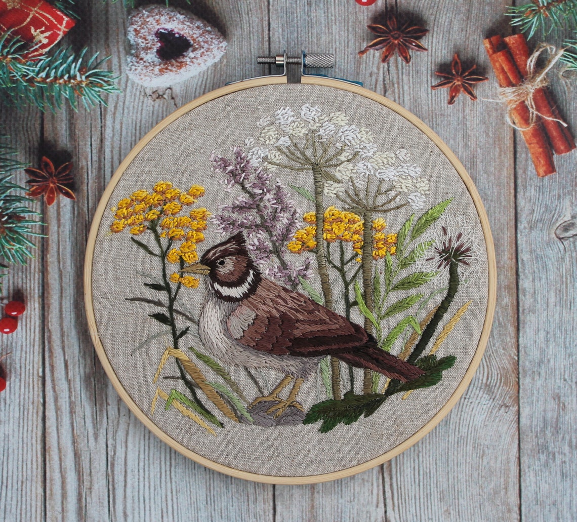 Cottagecore Decor Embroidery Hoop Art Wild Grass Tansy and - Etsy