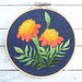 Embroidery Hoop Art Marigold Hand Embroidered Wall Decor Great - Etsy