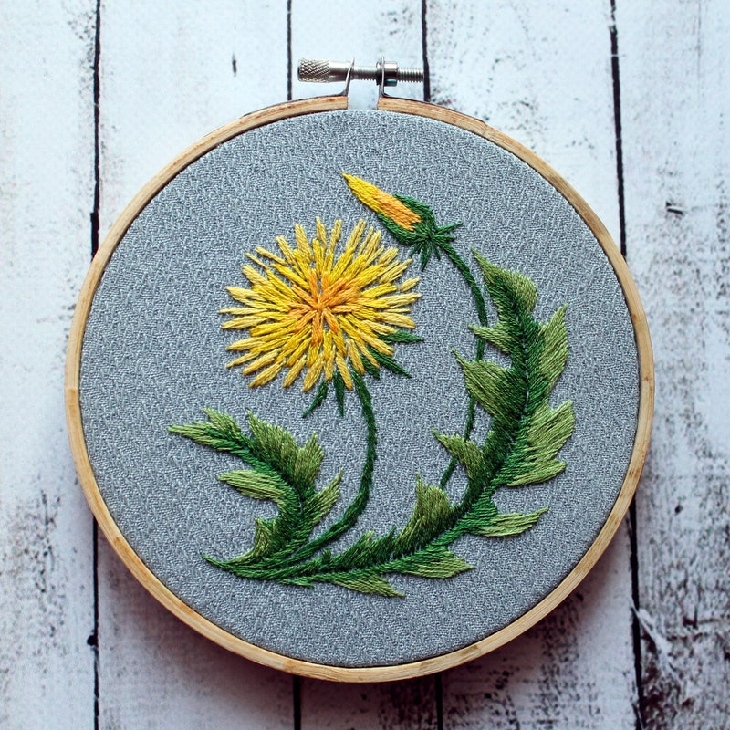Dandelion Embroidery - Etsy
