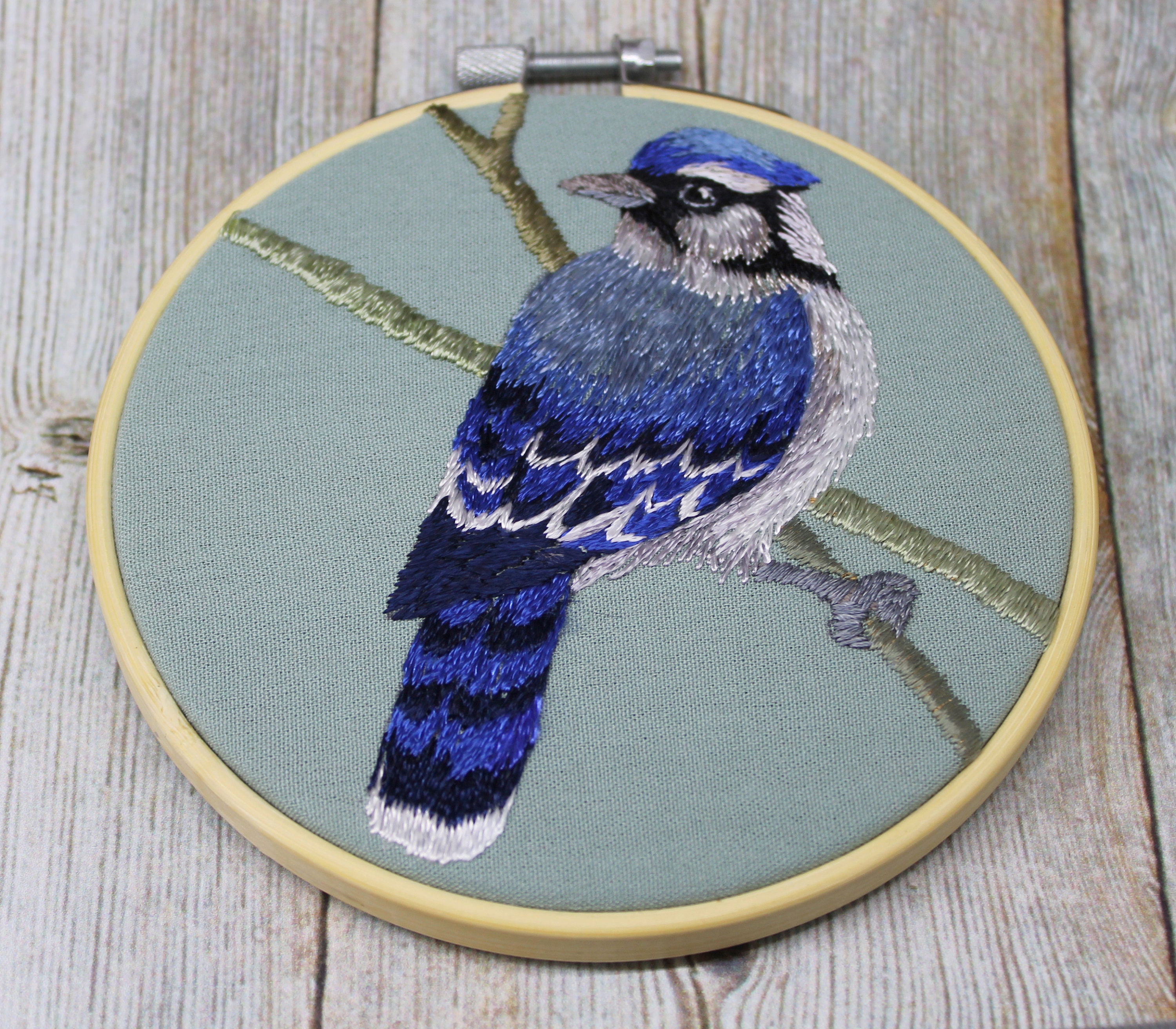 Embroidery Hoop Art Wall Decor Blue Jay Inspirational Gifts for Women ...