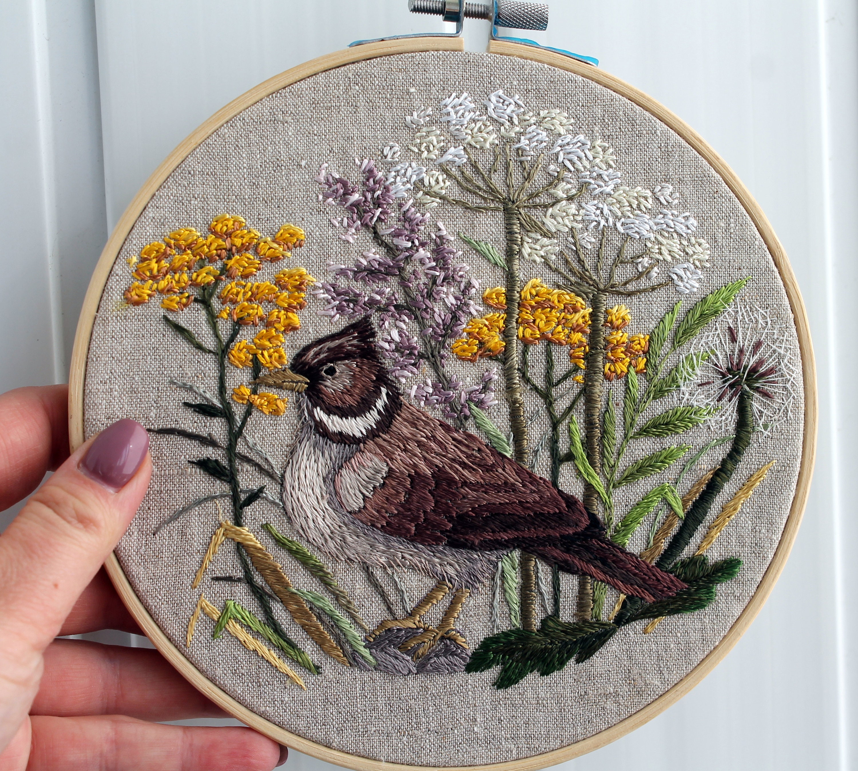 Cottagecore Decor Embroidery Hoop Art Wild Grass Tansy and - Etsy