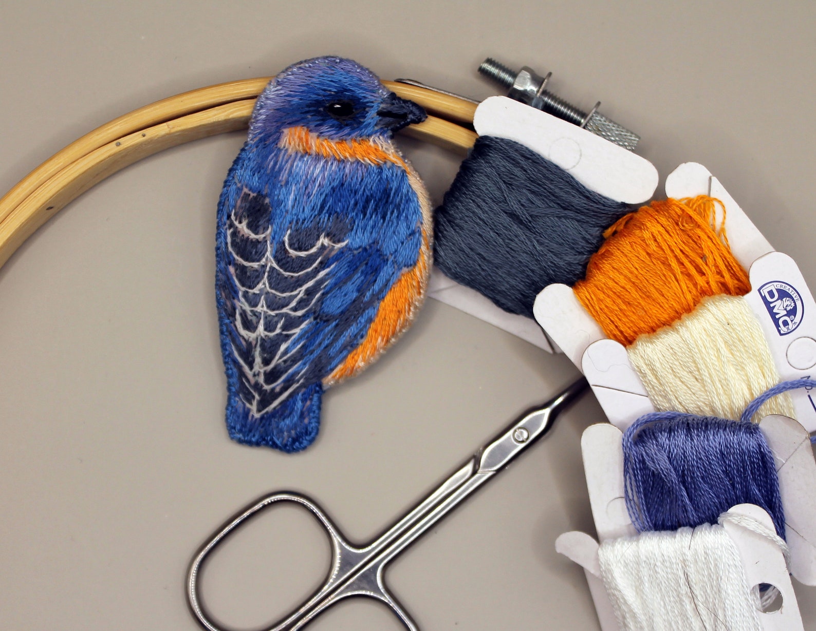 Embroidered Bluebird Brooch Mothers Day Handmade Gift Hand Made Blue ...