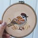 Embroidery Hoop Art Wall Sparrow Home Decor Hand Embroidered Silk Brown ...