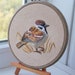 Embroidery Hoop Art Wall Sparrow Home Decor Hand Embroidered Silk Brown ...