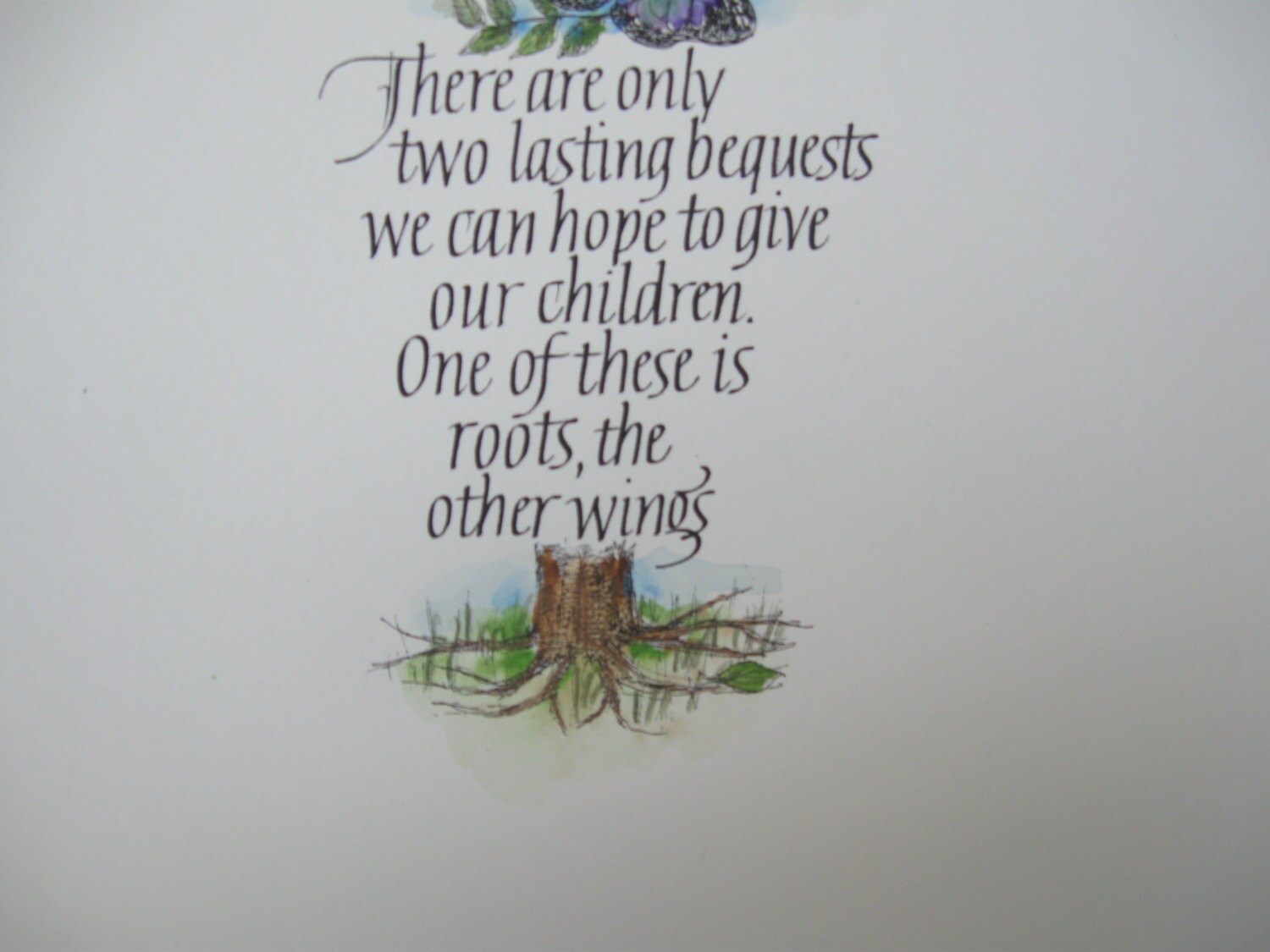 NURSERY ART, Nursery Decor, Roots and Wings Calligraphy, 10" X 8", Gift ...