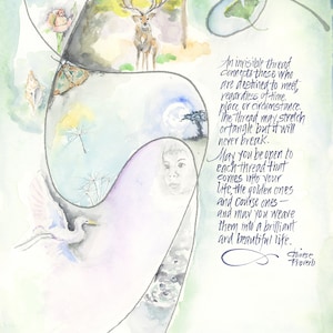 Invisible Thread That Connects, Chinese Proverb, 9x12", Wisdom Quote ...