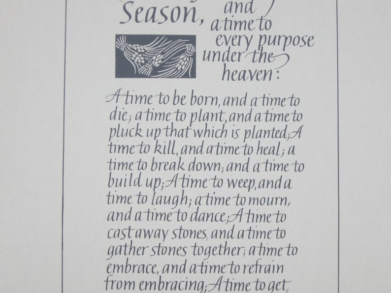 Ecclesiastes 3 Calligraphy Print: Bible Verse Wall Decor - Etsy