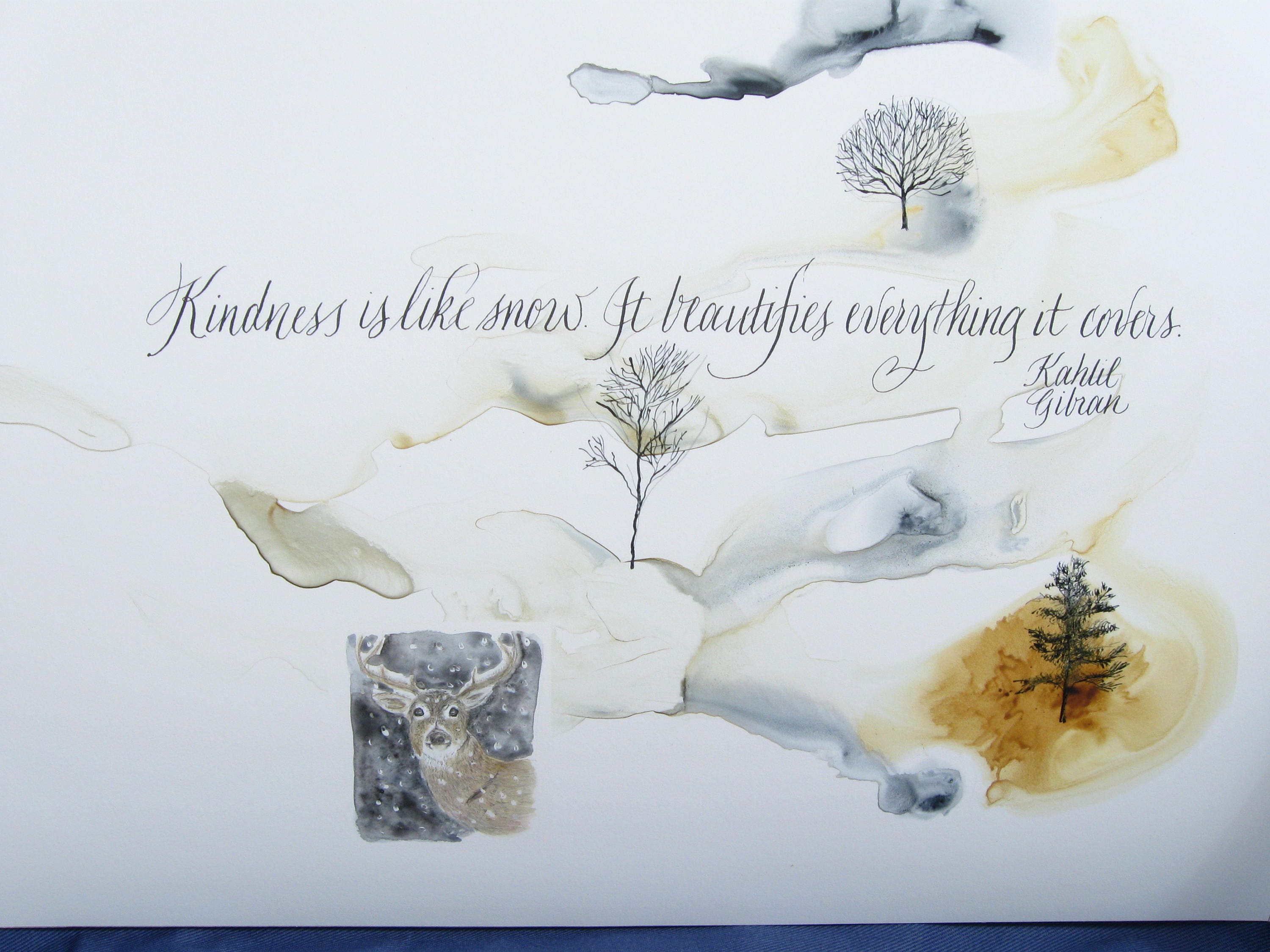 KAHLIL GIBRAN QUOTE Kindness Quote Snow Scene 11 X - Etsy UK