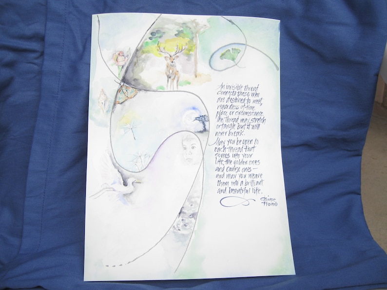 Invisible Thread That Connects, Chinese Proverb, 9x12, Wisdom Quote ...