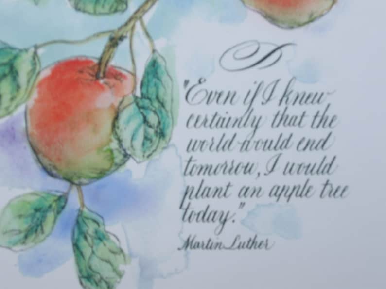 Apple Tree Print: Martin Luther Quote, Kitchen Decor (10" X 8") - Etsy