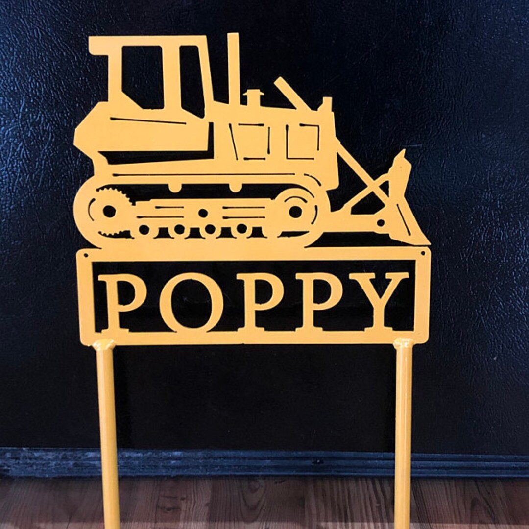 Personalized Metal Dozer Sign: Grave Marker or Yard Art - Etsy