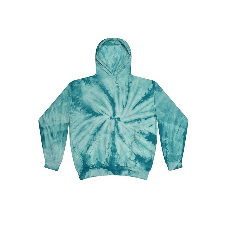 Teal Tie Dye Hoodie Spiral Tie Dye Tie Dyed Hoodie Blue Etsy