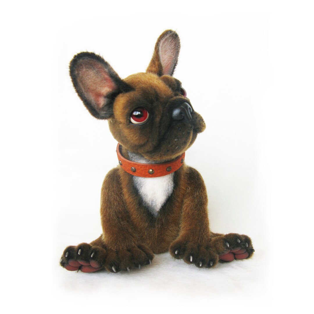 Realistic Stuffed Animal, Poseable Artist Teddy Bear, French Bulldog ...