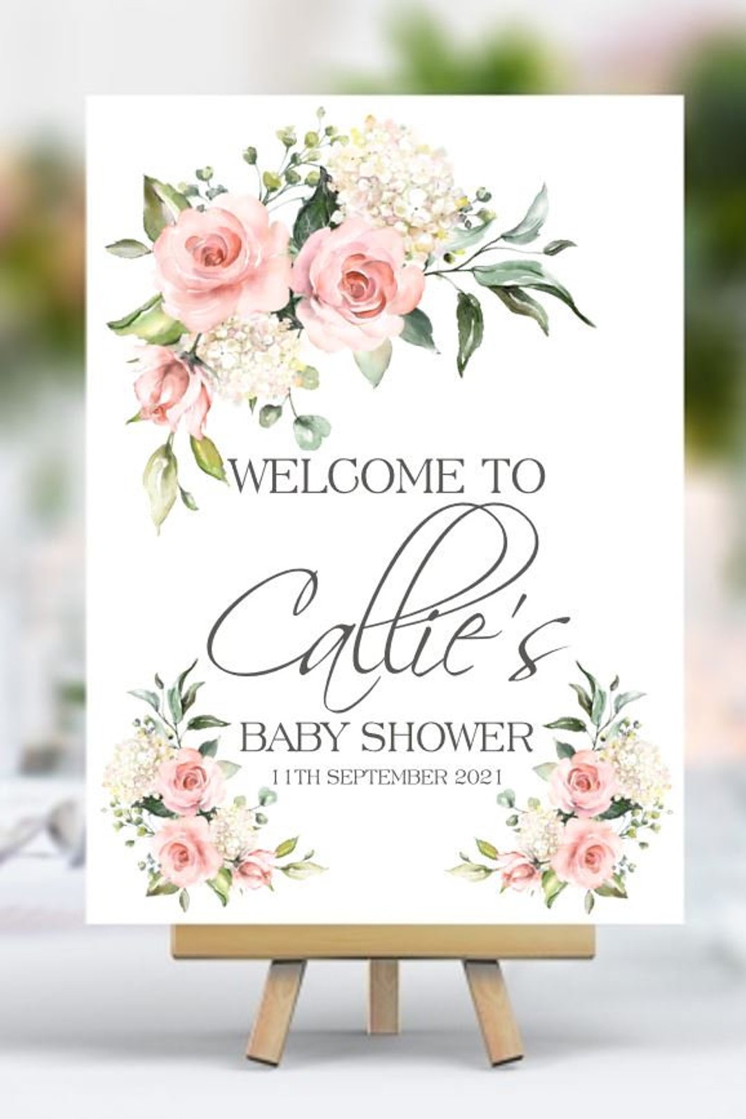 A4 Personalised Baby Shower Welcome Sign - Etsy Österreich