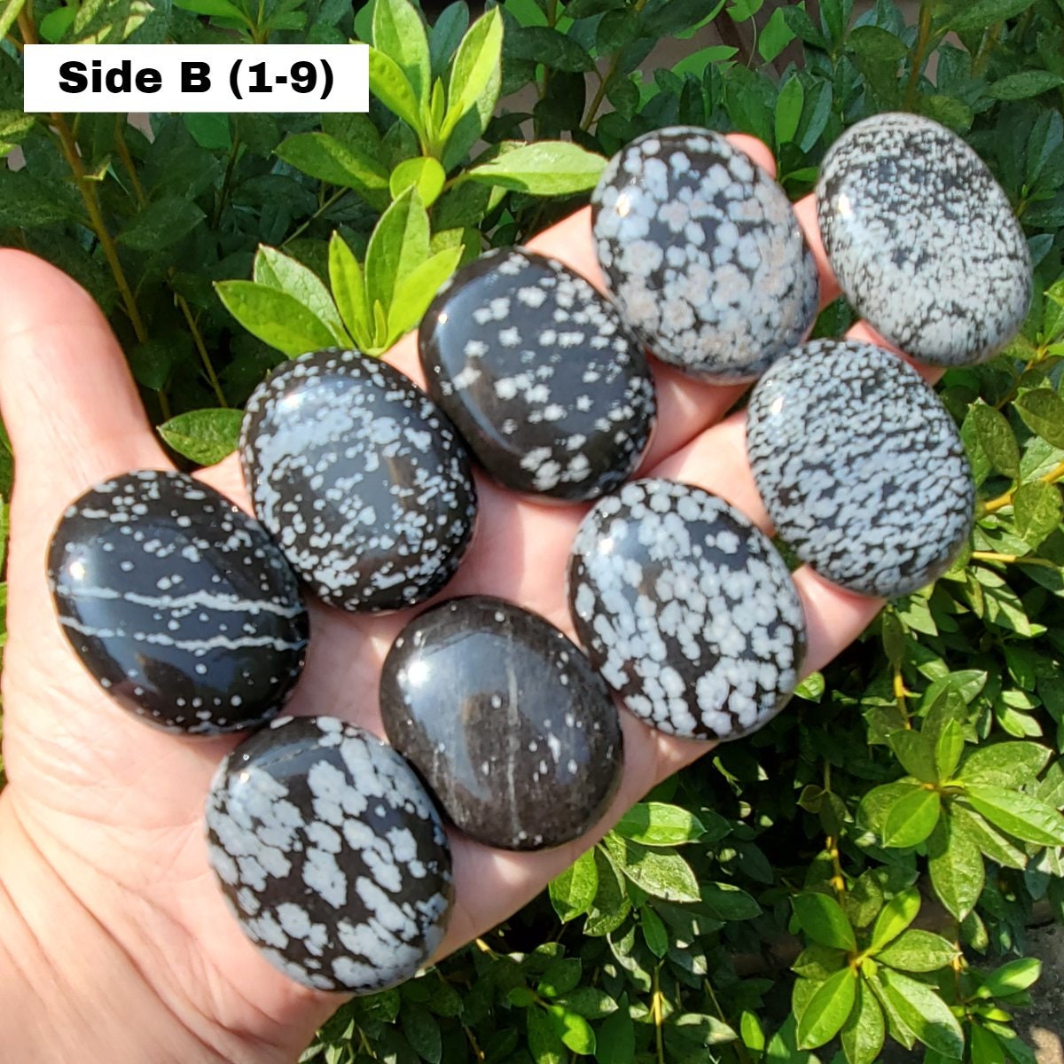 Snowflake Obsidian Palm Stones Obsidian Soapstone | Etsy