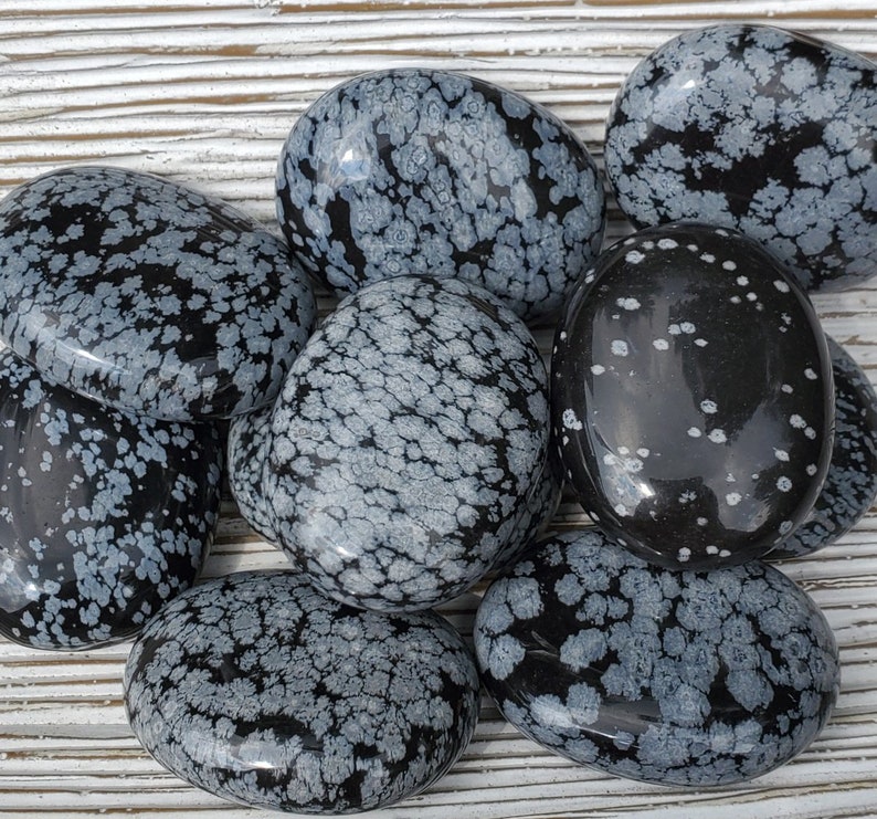 Snowflake Obsidian Palm Stones Obsidian Soapstone - Etsy
