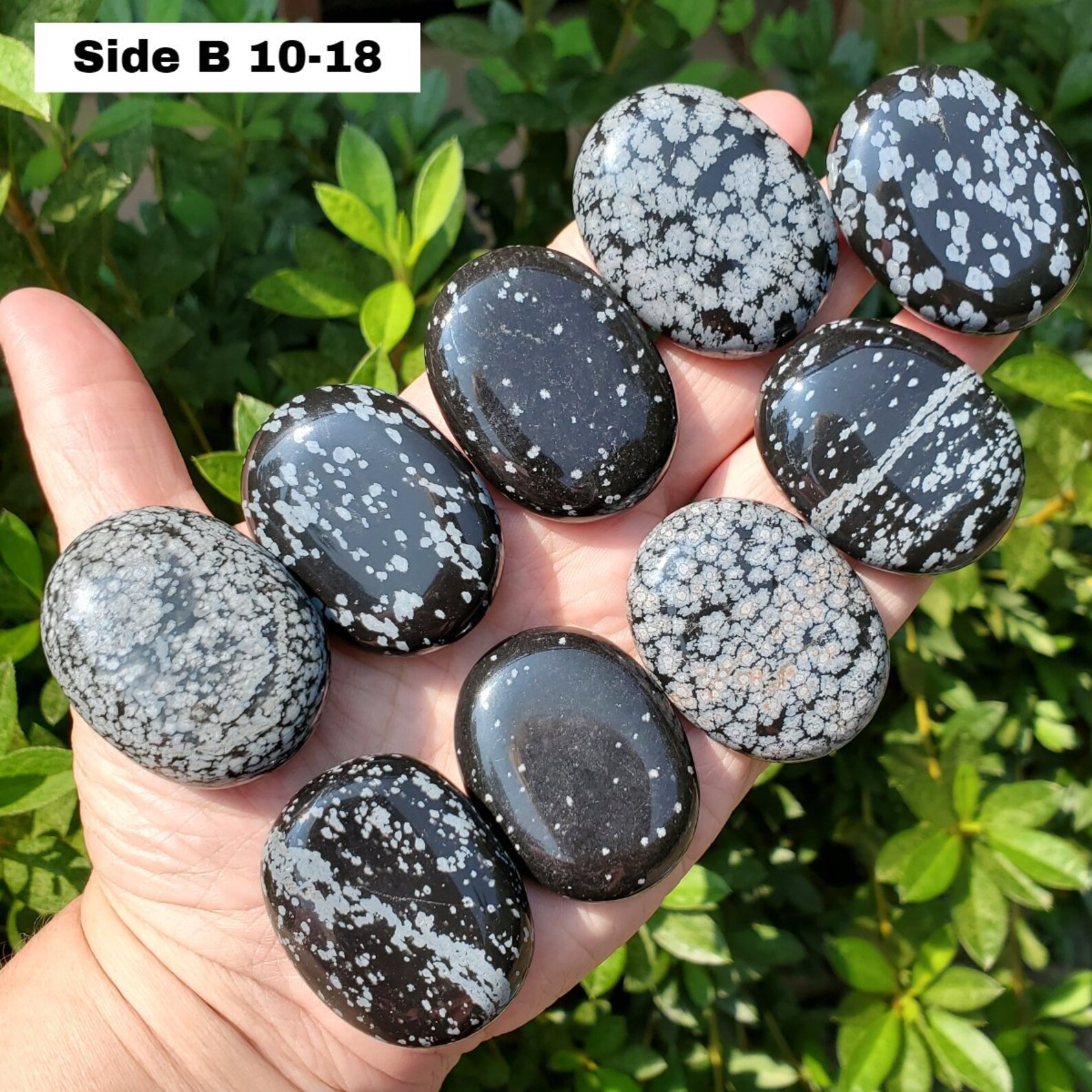 Snowflake Obsidian Palm Stones Obsidian Soapstone | Etsy