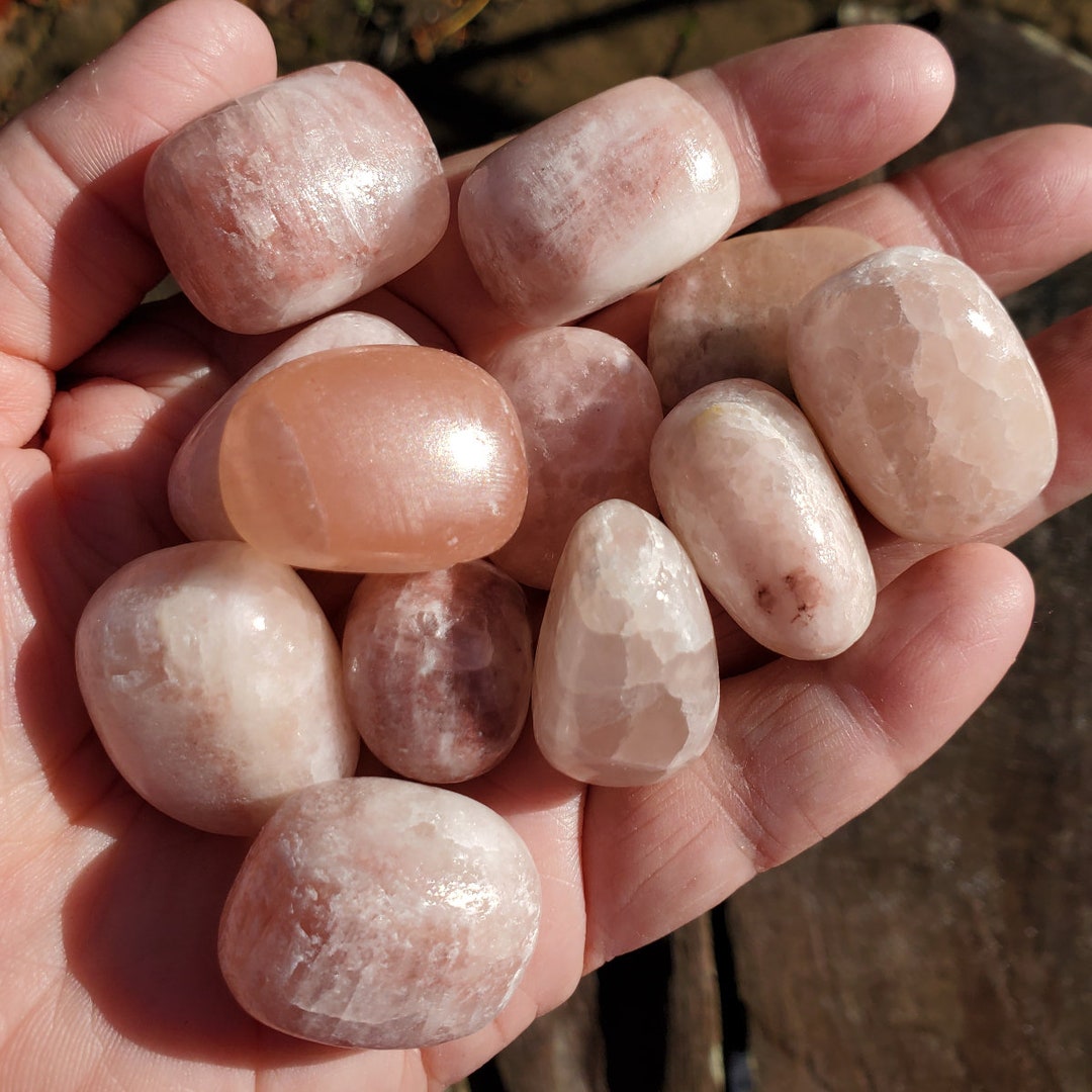 Strawberry Calcite Tumbled Stones - Strawberry Calcite - Tumbles ...