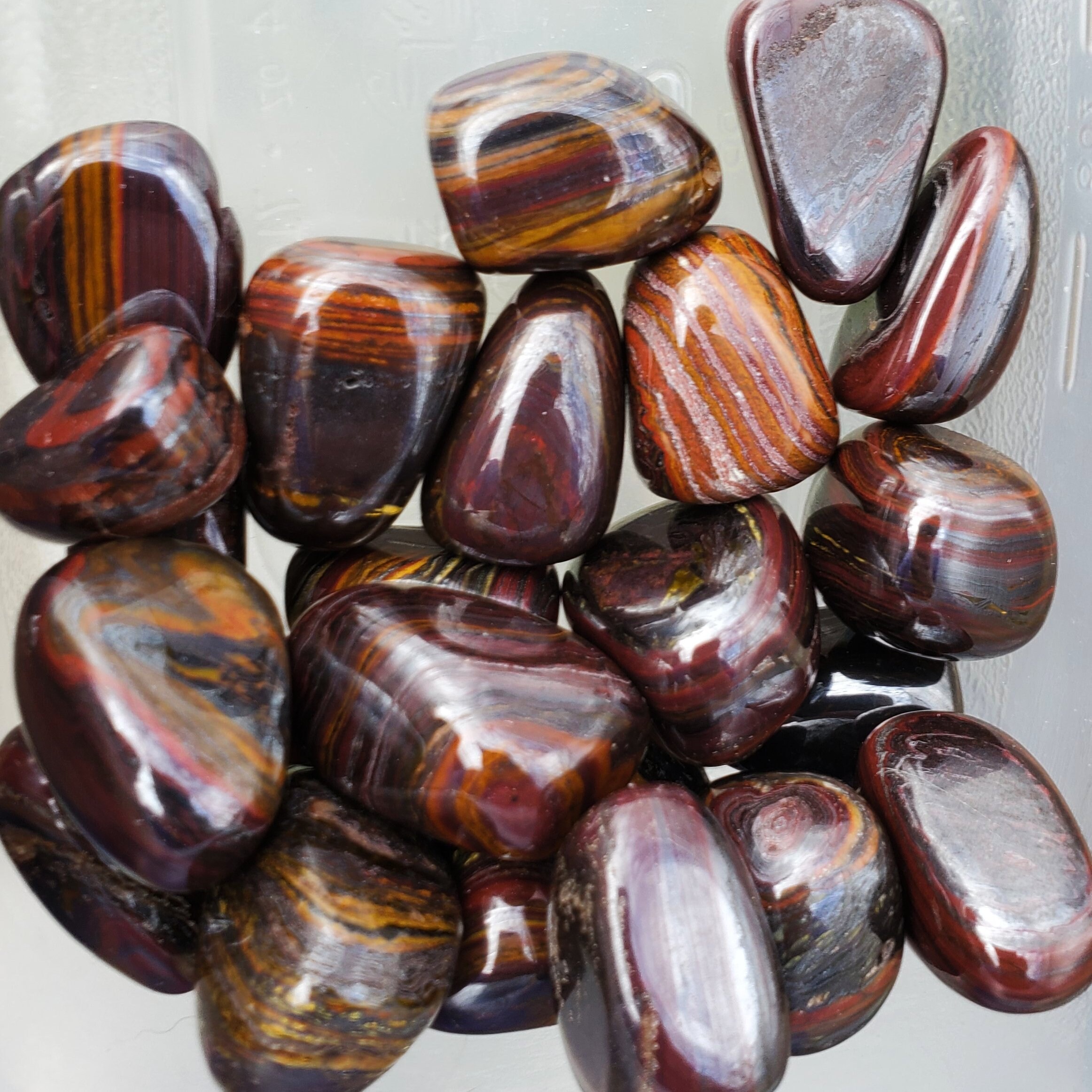 Tumbled Tiger Iron Stones for Wealth and Abundance, Tiger Iron Crystal ...