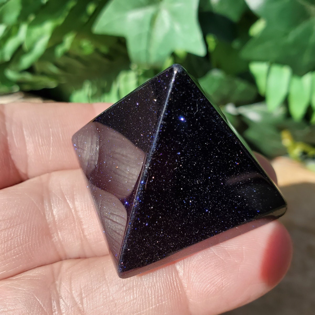 Blue Goldstone Pyramid for Protection Stone for Confidence - Etsy