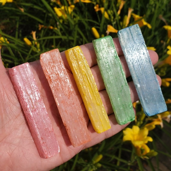 Rainbow Selenite Rods Gypsum 3 Satin Spar Selenite | Etsy