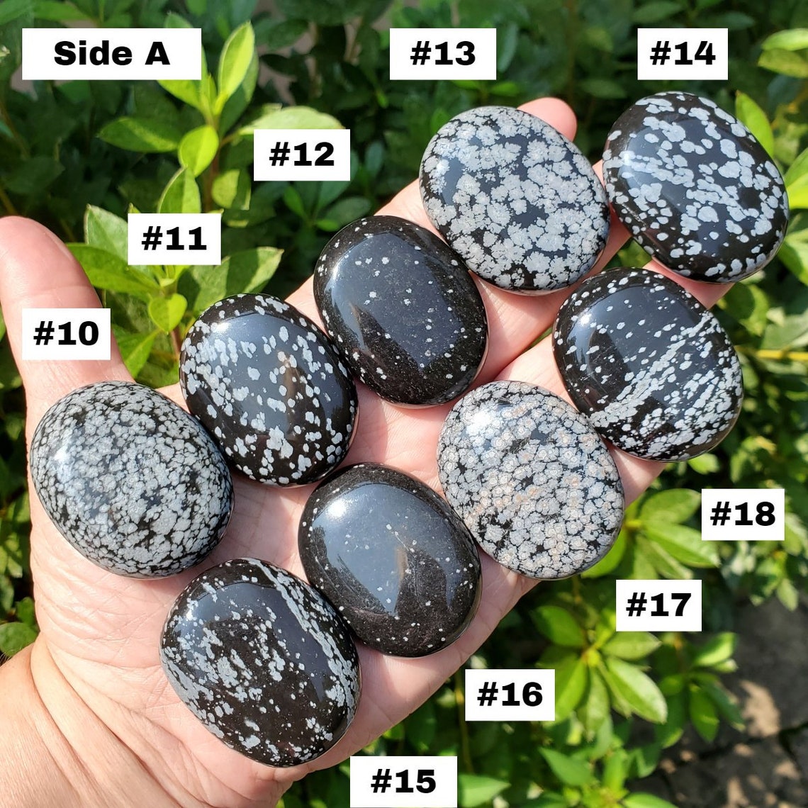 Snowflake Obsidian Palm Stones Obsidian Soapstone | Etsy