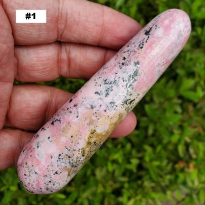 Rhodonite Crystal Wand, Peruvian Pink Rhodonite Stone for Emotional ...