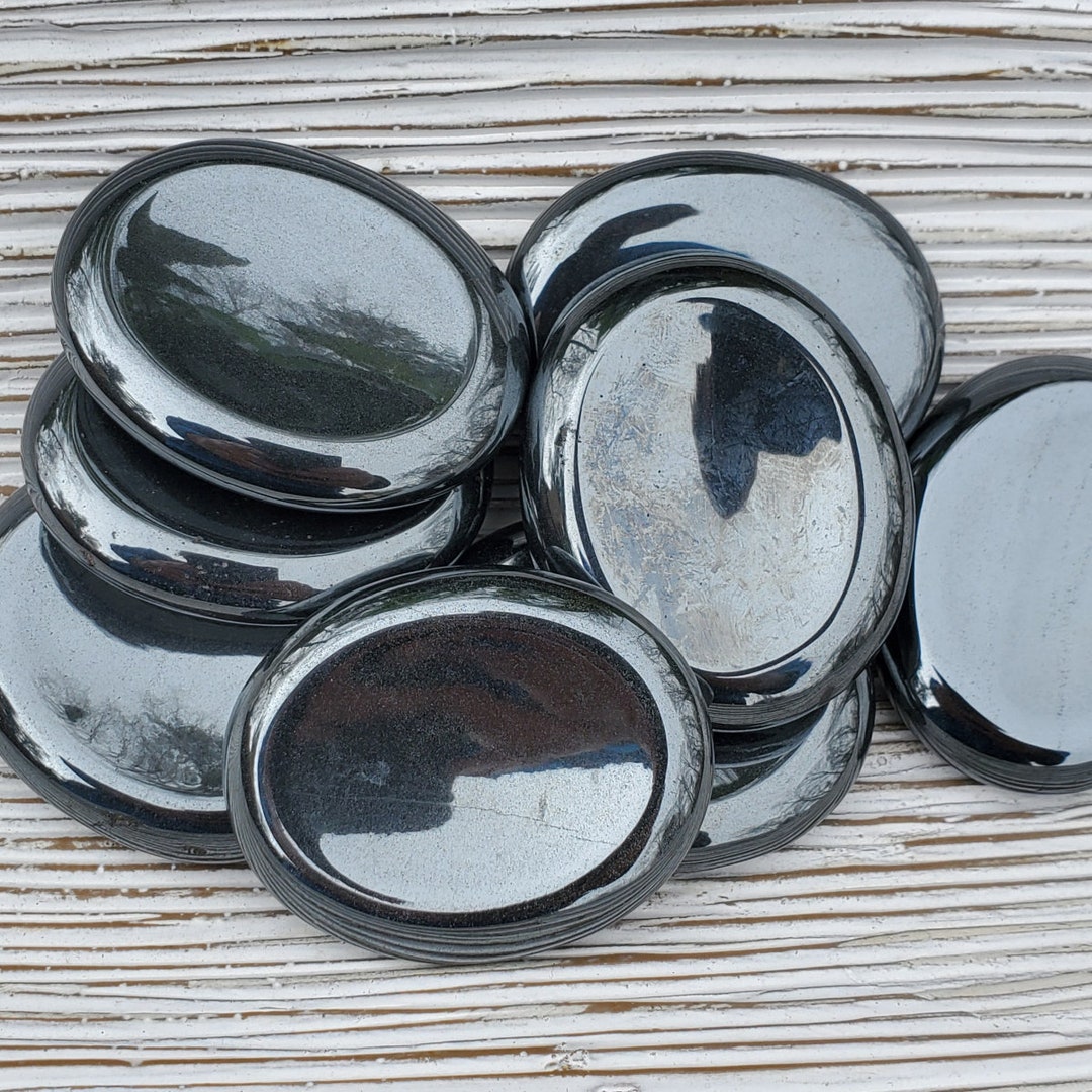 Hematite Palm Stone, Worry Stone, Palm Stone, Healing Stone, Hematite ...