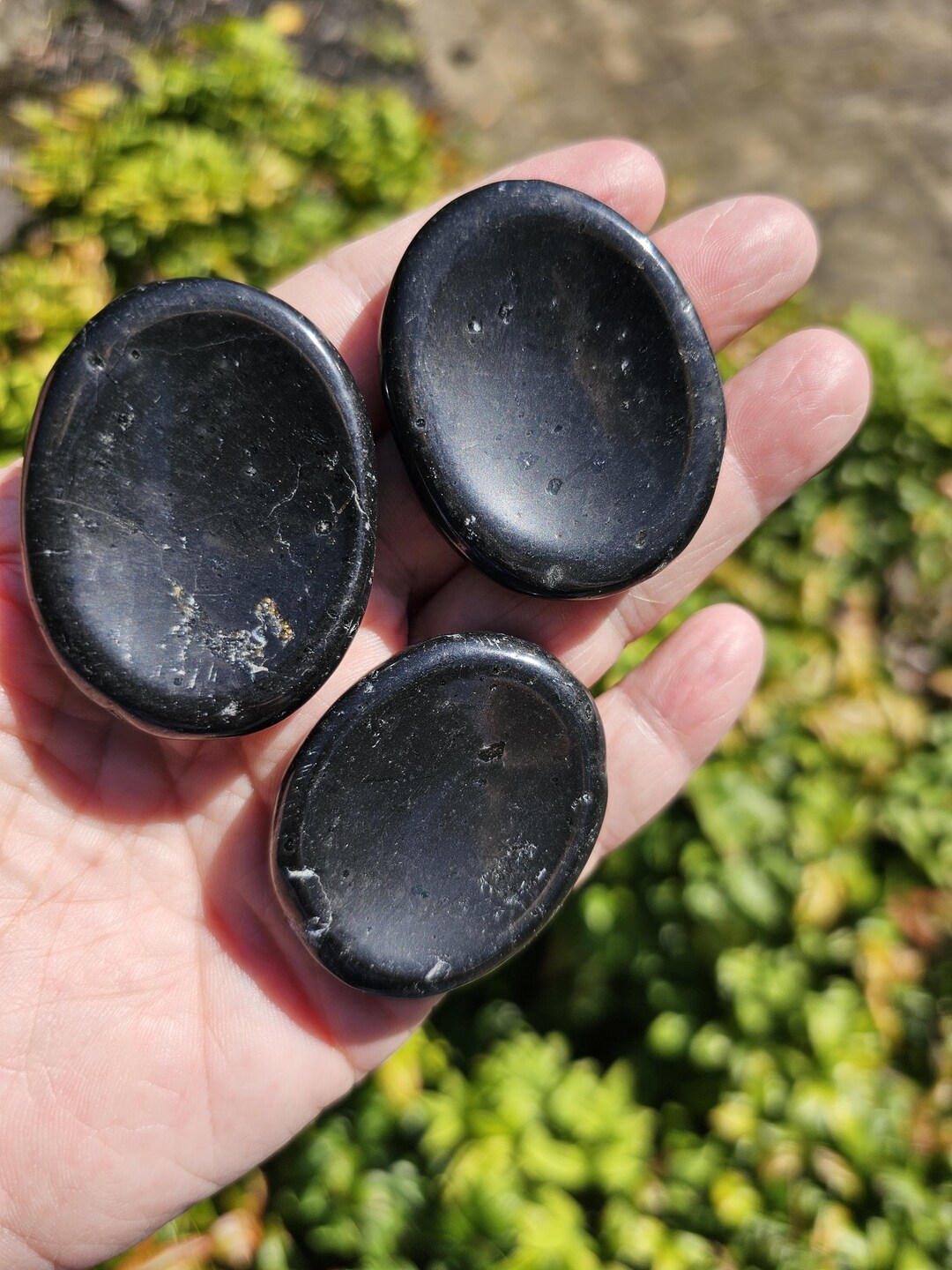 Large Black Tourmaline Worry Stones, Black Tourmaline Pocket Stone ...